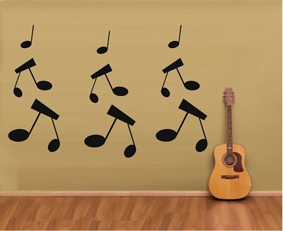 9 Music Notes - LARGE - Vinyl Decal Home Décor 20" x 40" | eBay