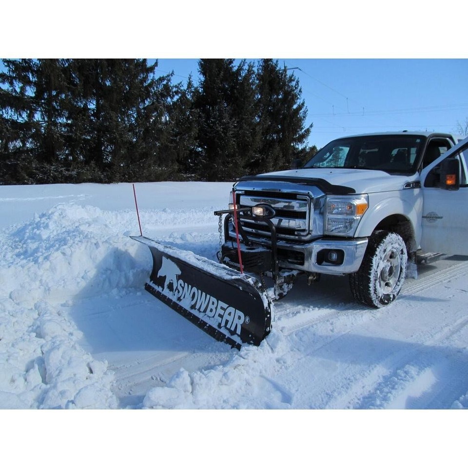 Ford SnowBear 88" x 26" Universal Mount T-Frame Snow Plow Kit w/ Winch ...