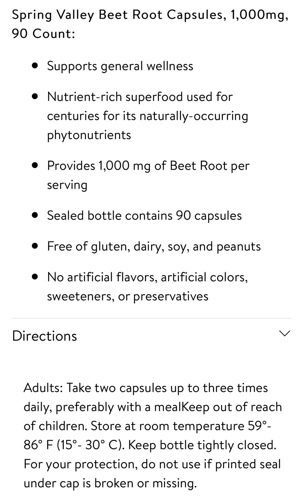 *2PK*Spring Valley Beet Root Capsules,General Wellness 1000 mg, 90 ct ...