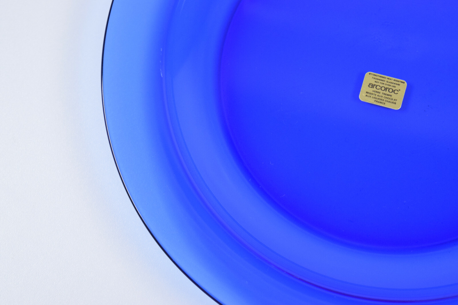 Arcoroc France Saphir Blue Glass 9 3/8" Dinner Plate | eBay