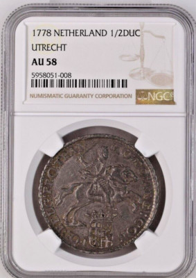 1778 Netherlands UTRECHT 1/2 Ducaton Silver Rider Coin Utrecht Mint NGC AU-58 | eBay