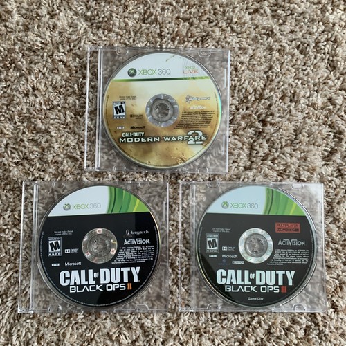 Call of Duty Modern Warfare 2 MW2 Black Ops 2 II, 3 III Xbox 360 Disc ...