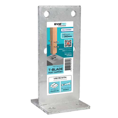 VUEPRO 140 x 140mm Galvanised T-Blade Post Support - Each | eBay Australia