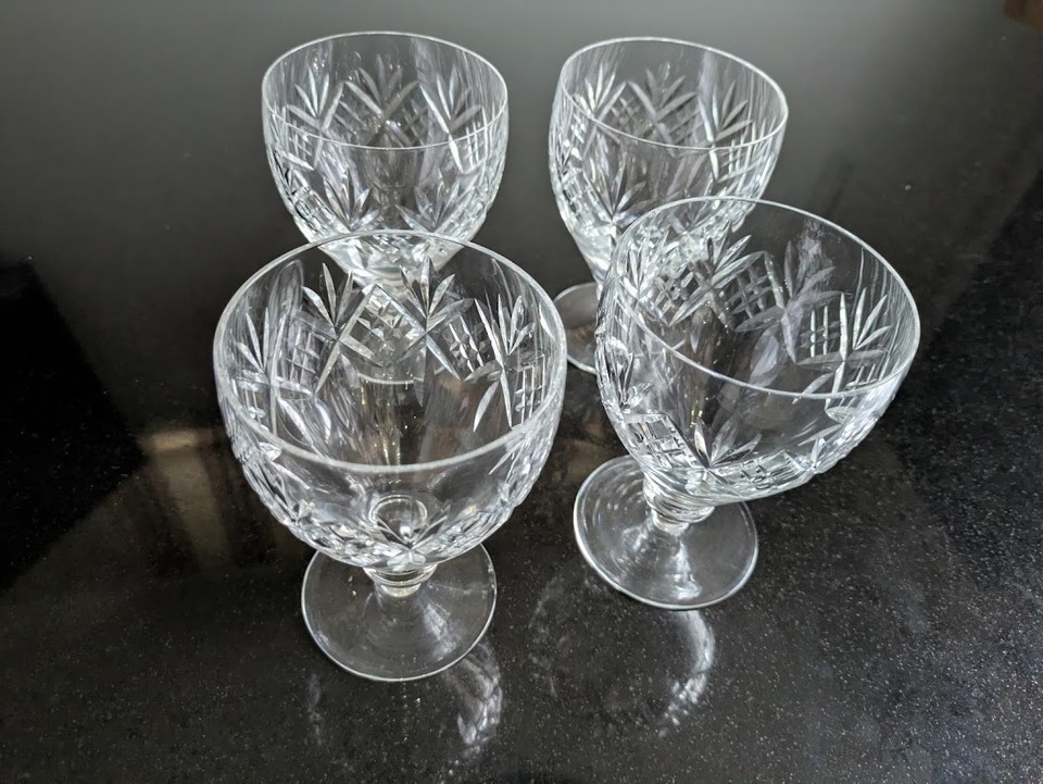Thomas Webb cut glass, white wine, red wine, liqueur, glasses, bowl and ...