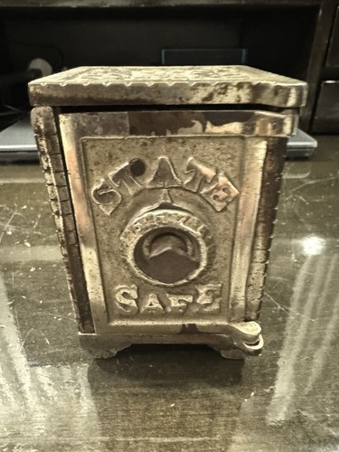 Antique J E Stevens Cast Iron Coin Bank Ornate Safe No Key | eBay