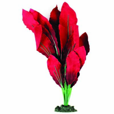 Aqua One Silk Plant Red Amazon Sword 30cm Artificial Aquarium Fish Tank ...