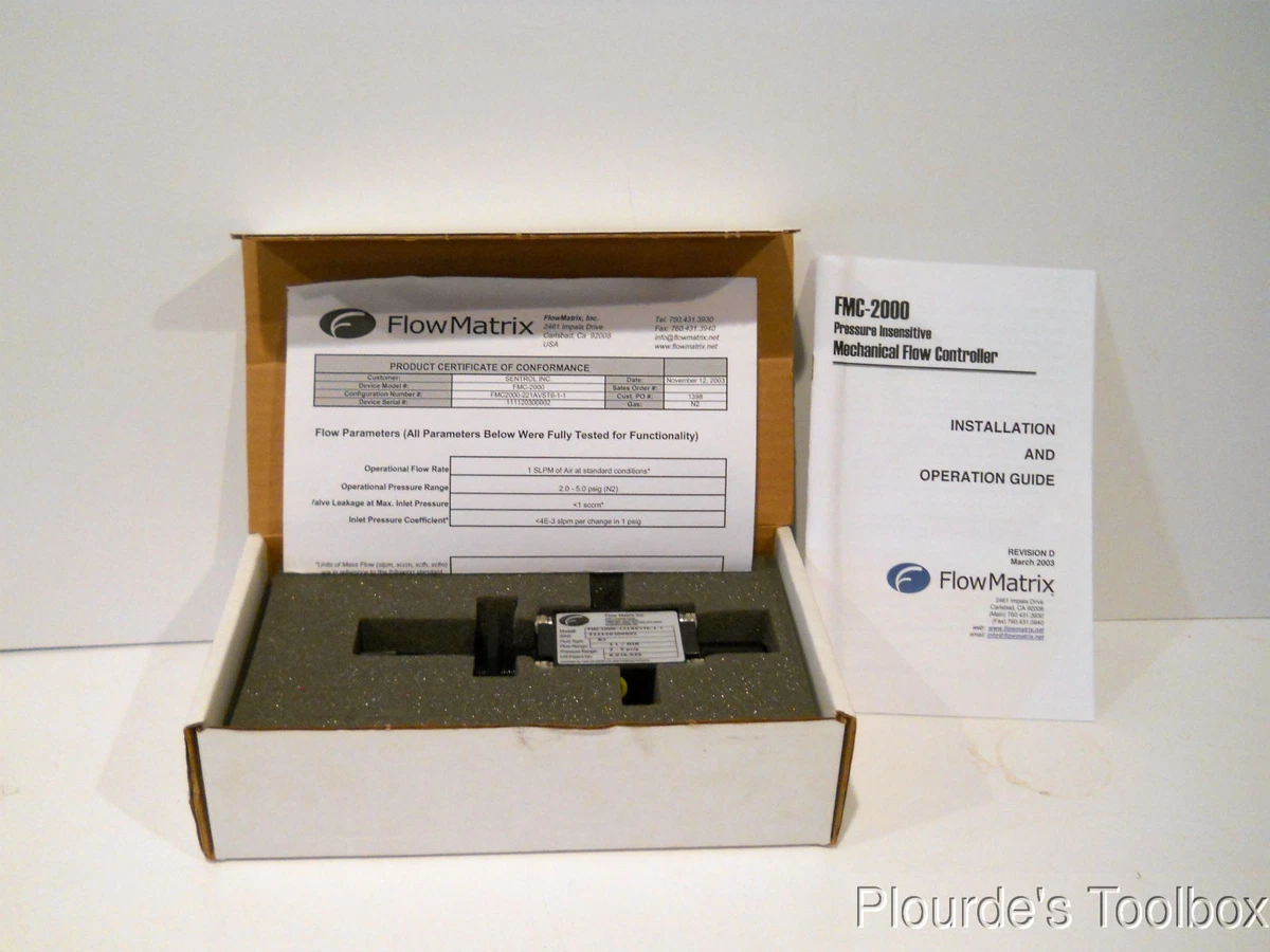 FLOW MATRIX H2O FLOW CONTROL VALVE FMC-2000, 55% OFF