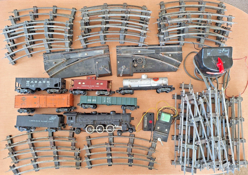 S Scale AMERICAN FLYER TRAIN SET (1) ENGINE,(5) CARS, TRACK (53 ...