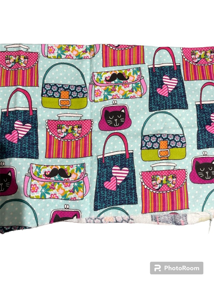 Cotton fat quarter bundle 6 pc. flannel purse pocketbook novelty fabric ...