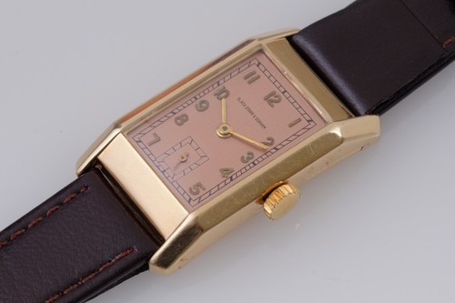 1930s IWC 14K GOLD TANK DRESS WATCH PINK SALMON DIAL | eBay