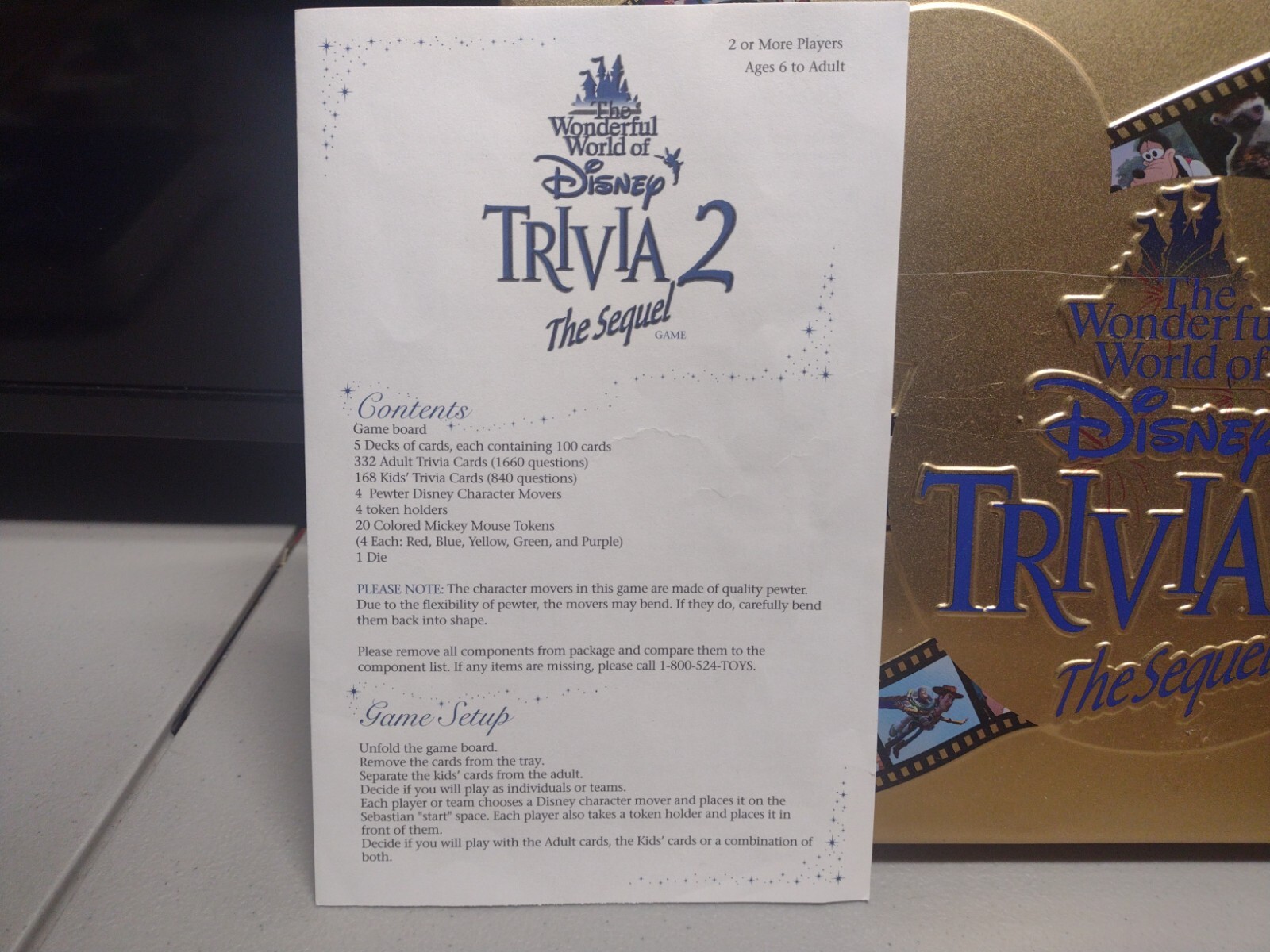 Wonderful World of Disney Trivia 2 The Sequel Game 2000 Disney Trivia ...