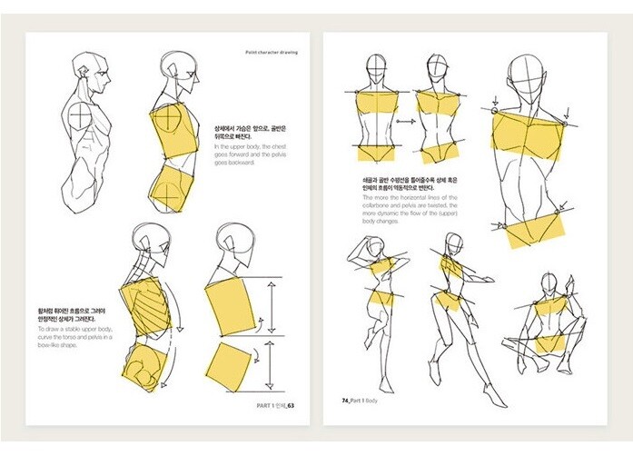 Point Character Drawing by TACO, Lezhin Comics Human Body Drawing Guide ...