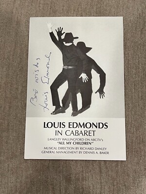 Louis Edmonds Hand Signed Cabaret Postcard RARE | eBay