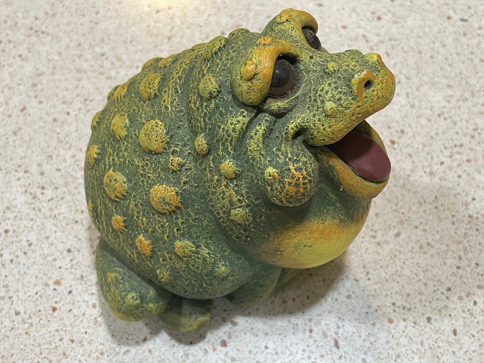 Vintage 1993 Pete Apsit Frog Ceramic Frog Figure Cute Chubby Animal Sad Eye | eBay