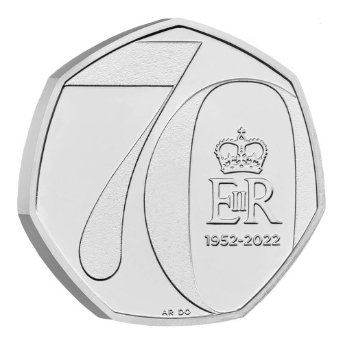 2022 UK Rare 50p Queen Elizabeth II Platinum Jubilee 70 years Fifty ...
