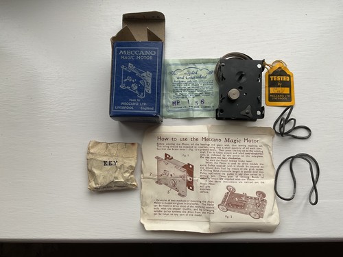 MECCANO TOYS MAGIC MOTOR CLOCKWORK TESTED GTEE WIND UP VINTAGE ANTIQUE ...