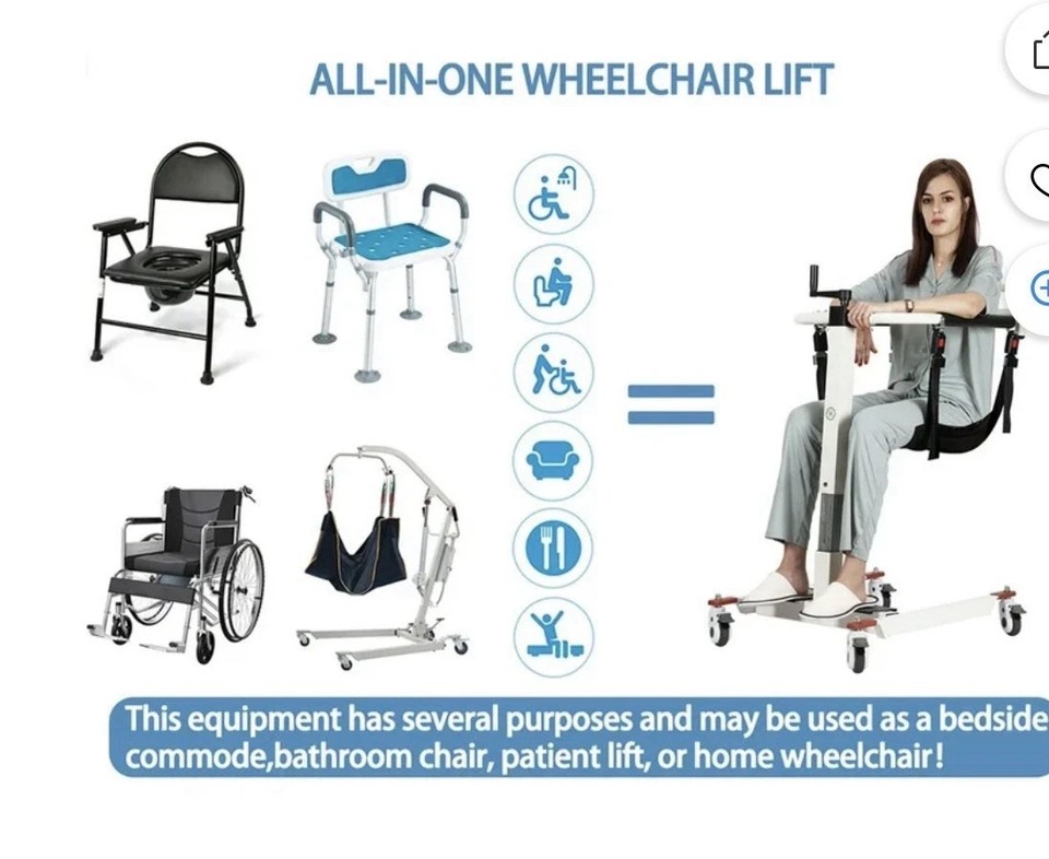 Patient Lift Wheelchair for Home, Patient Lift Transfer Chair Multiple ...