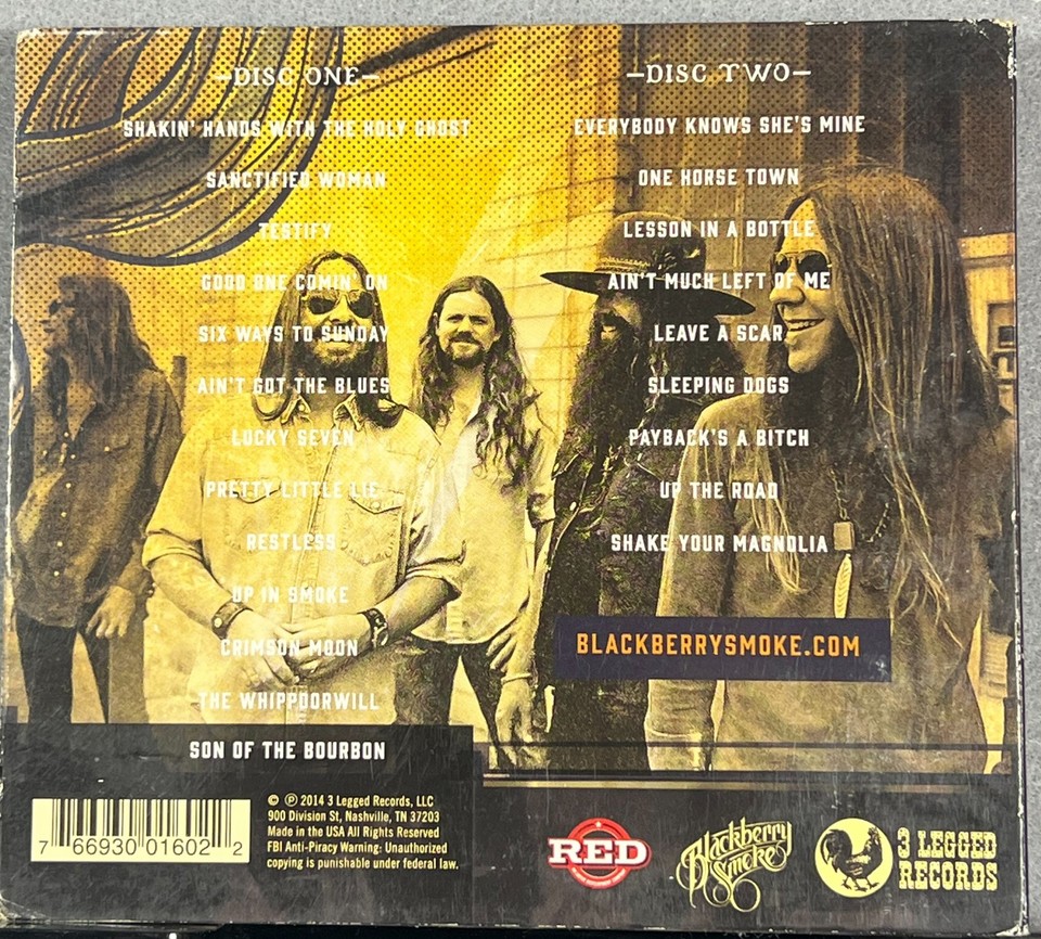 Blackberry Smoke - Leave A Scar LIVE North Carolina 2x CD Digipak ...