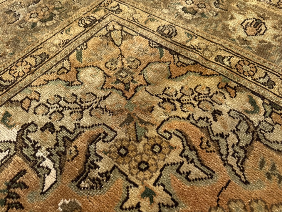 8x11 ANTIQUE RUG HAND-KNOTTED VINTAGE ORIENTAL handmade persimmon rust ...
