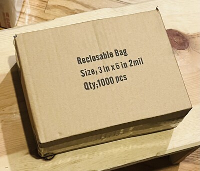 1000 3x6 Reclosable Resealable Clear Zipper Poly Plastic Bags 2Mil 3"x ...