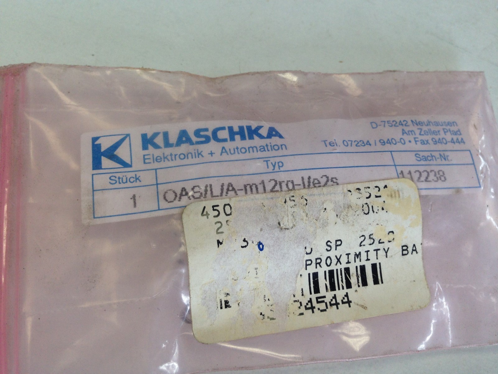 NEW KLASCHKA OAS/L/A,OAS/L/A-M12RG-I/E2S SENSOR OAS/L/A M12RG I/E2S,SK ...