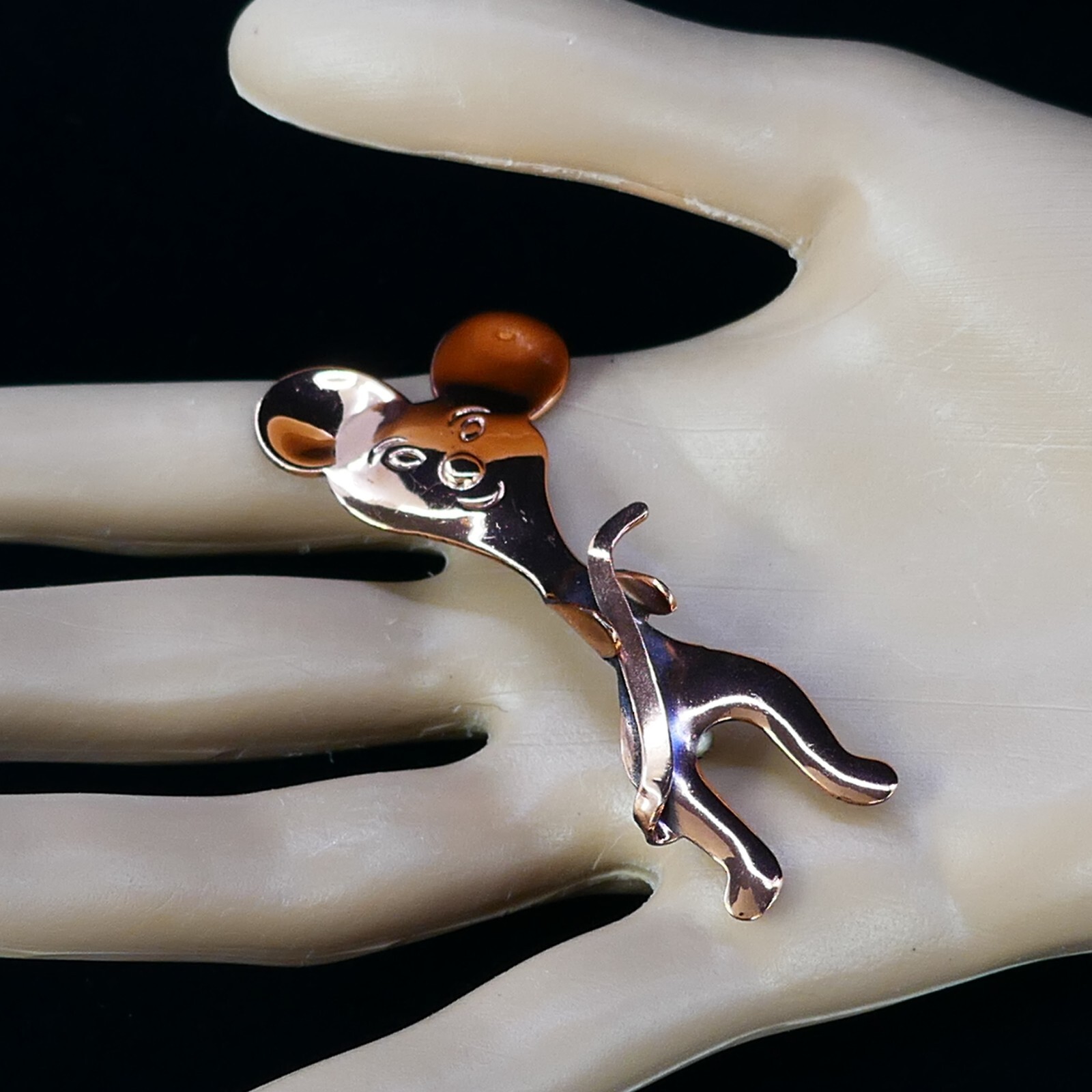 VINTAGE MODERNIST MCM 1960'S COPPER MOUSE PIN BROOCH … - Gem