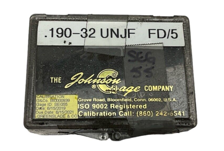 JOHNSON GAGE .190-32 UNJF .1697 FD/5 Thread Gage / Comparator Segments ...