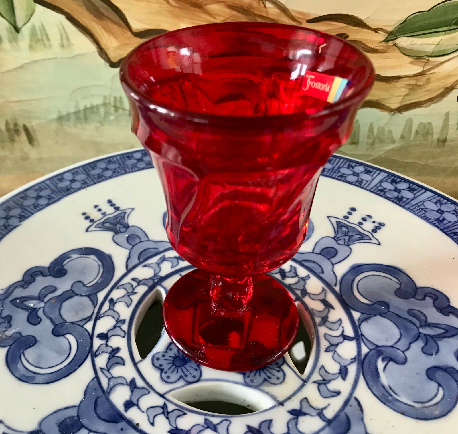 Fostoria Jamestown Ruby Red 4 1/4" Tall Wine/Champagne Glass | eBay