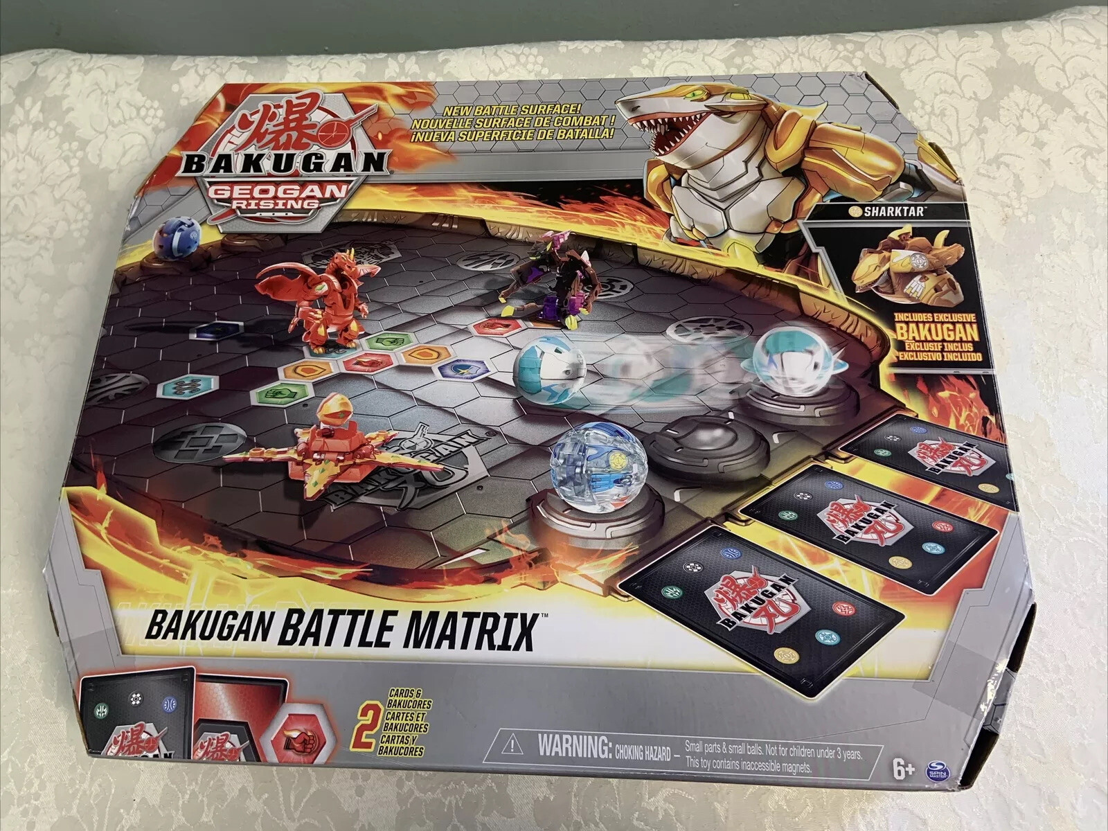 Bakugan Battle Matrix Deluxe Game Board W/ 6 Figures Cards Lot Sharktar ...
