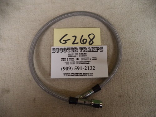 Harley Vintage 18" Clear-Coated Braided Stainless Steel AN-3 Brake Hose ...