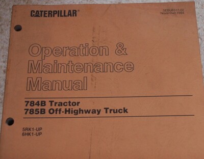 CAT Caterpillar 784B 785B Dump Quarry Haul Truck Operation/Maintenance ...
