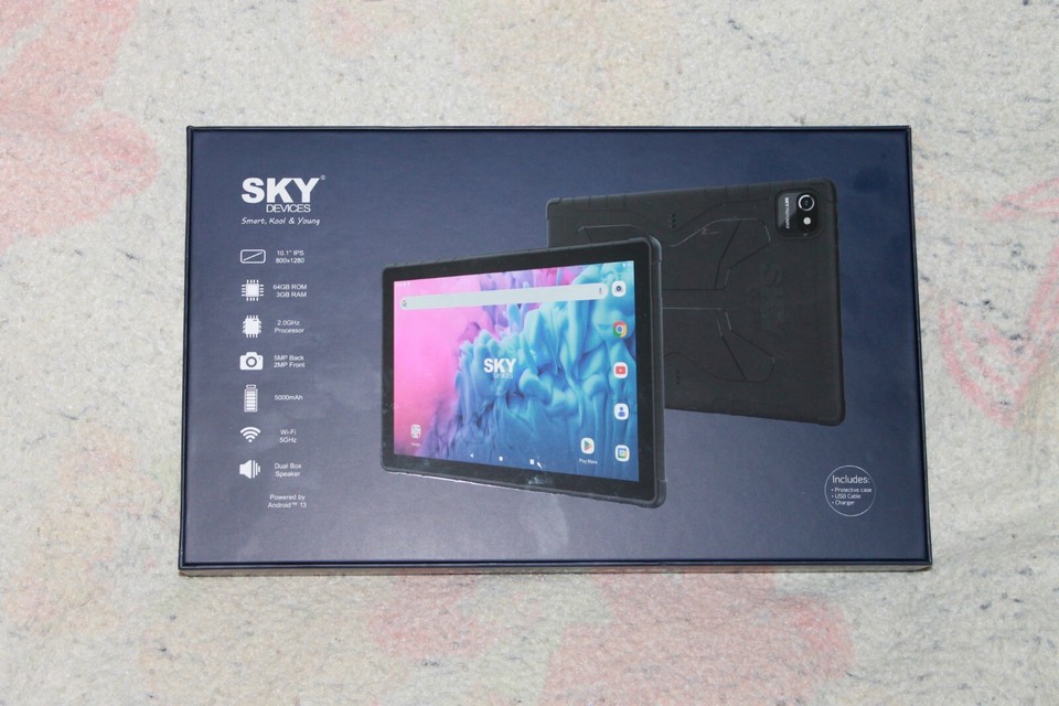 Brand New Android 13 Silver Skypad10max 32GB Tablet with Wifi and 5 MP ...