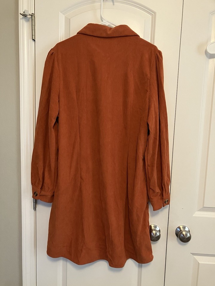 Alaster Queen Burnt Orange Corduroy Dress Size XL C1008 | eBay