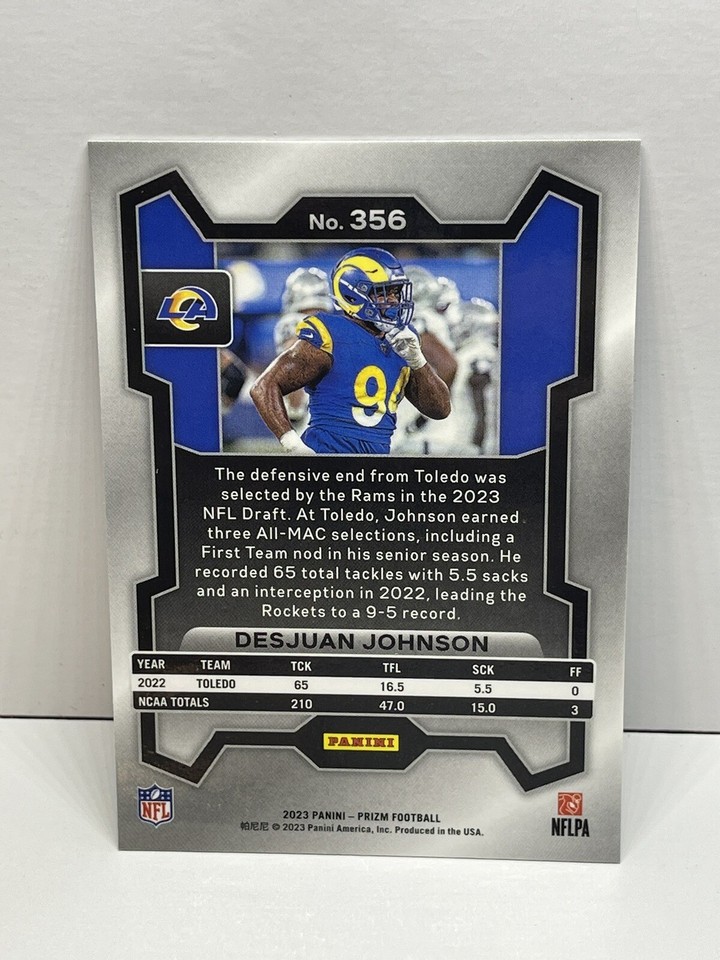 2023 Panini Prizm Base #356 Desjuan Johnson RC Los Angeles Rams | eBay