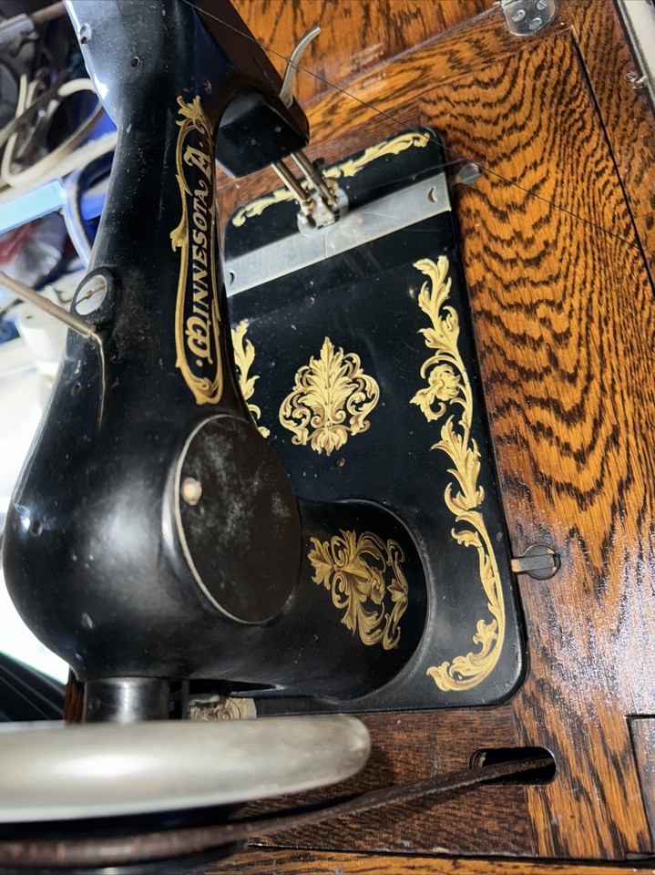 Antique Minnesota Model A Treadle Sewing Machine Early 1900's Cast Iron ...