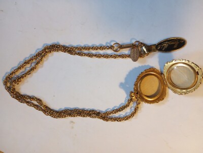 Rare Vintage Label Miriam Haskell Gold Photo Locket Pendant Teardrop ...