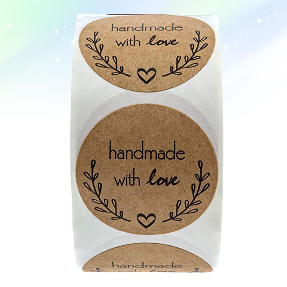 Wrapping Stickers Label Kraft Paper Thank You Handmade Food Baking ...