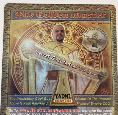 The Golden Master INSTANT WIN GAME Holo Foil Promo Card Mystical Empire ...