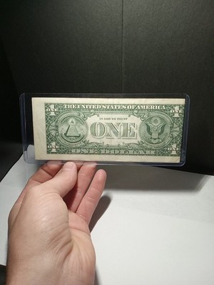 1999 One Dollar Bill Back Alignment Error With Black Ink On Front US ...
