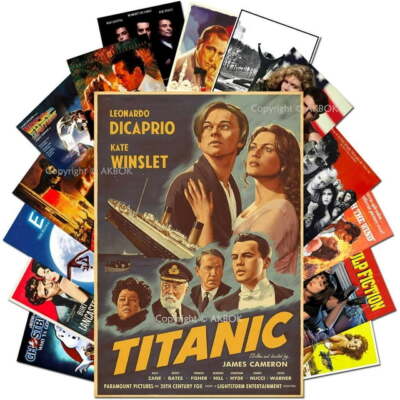 15Pcs Vintage Classic Movie Posters Stickers Decal Retro Classic Movie ...