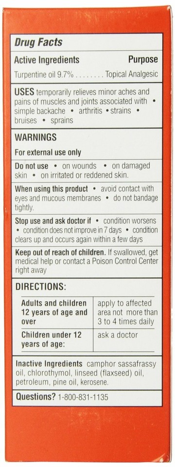 DR. J.H. McLEAN'S Volcanic Turpentine Oil Pain Relieving Liniment 4 fl ...