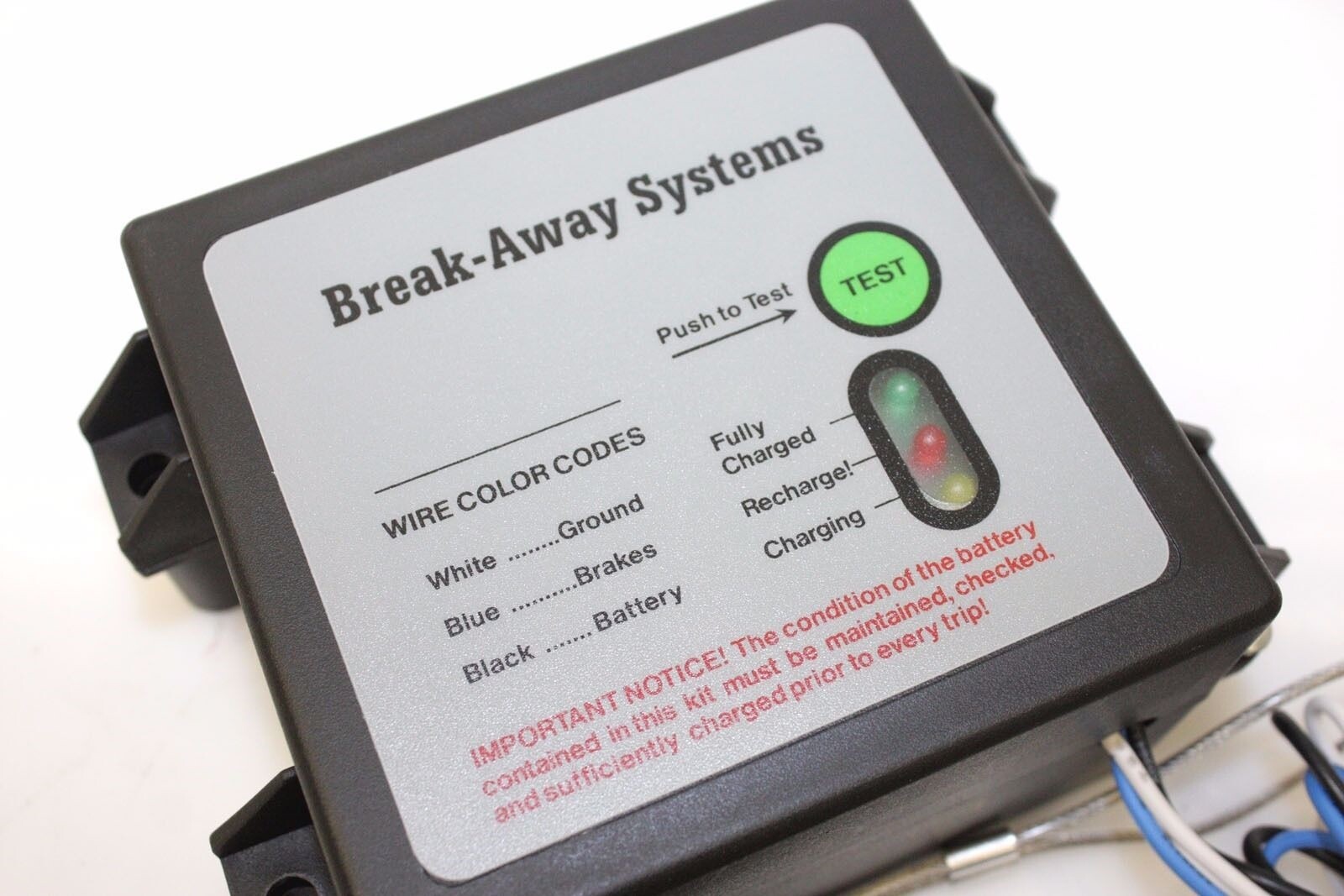 Trailer Break Away Engager SM Breakaway System Kit 12v Battery Charger ...