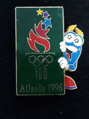 PIN ATLANTA 1996 OLYMPIC GAMES 100TH MASCOT IZZY BADGE #2 | eBay
