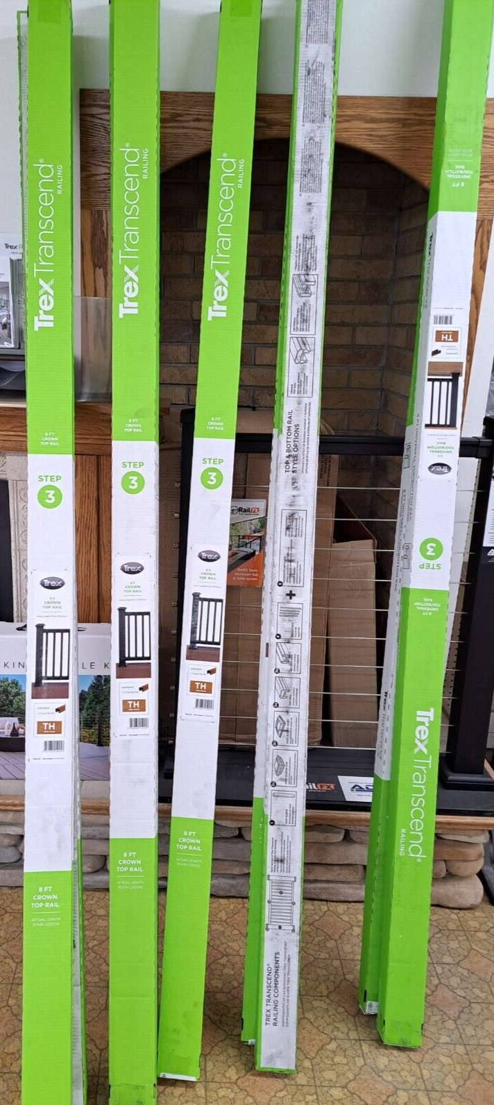 TREX TRANSCEND 8' ( 91.5 IN ) TREE HOUSE CROWN TOP RAIL RAILING ...