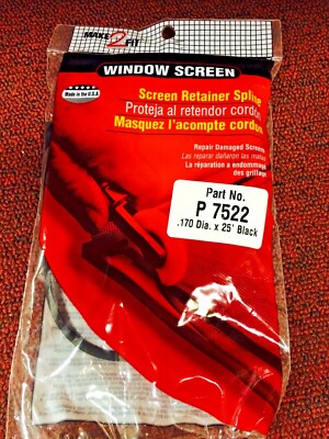 Window Screen Retainer Spline Cord, Repair Damaged Screens, Black, 25 ...