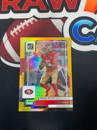 2022 Trey Lance Donruss Panini Donruss Gold Holo Press Proof Premium ...