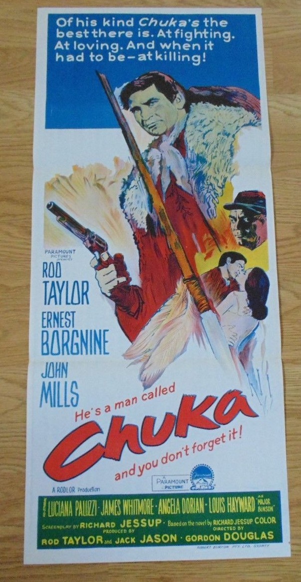 CHUKA ORIGINAL 1967 DAYBILL CINEMA FILM MOVIE POSTER Rod Taylor Ernest ...
