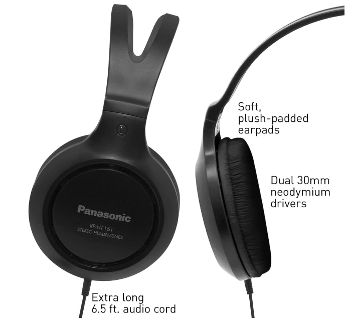 Panasonic Headphones, Lightweight Over the Ear Wired Headphones with ...