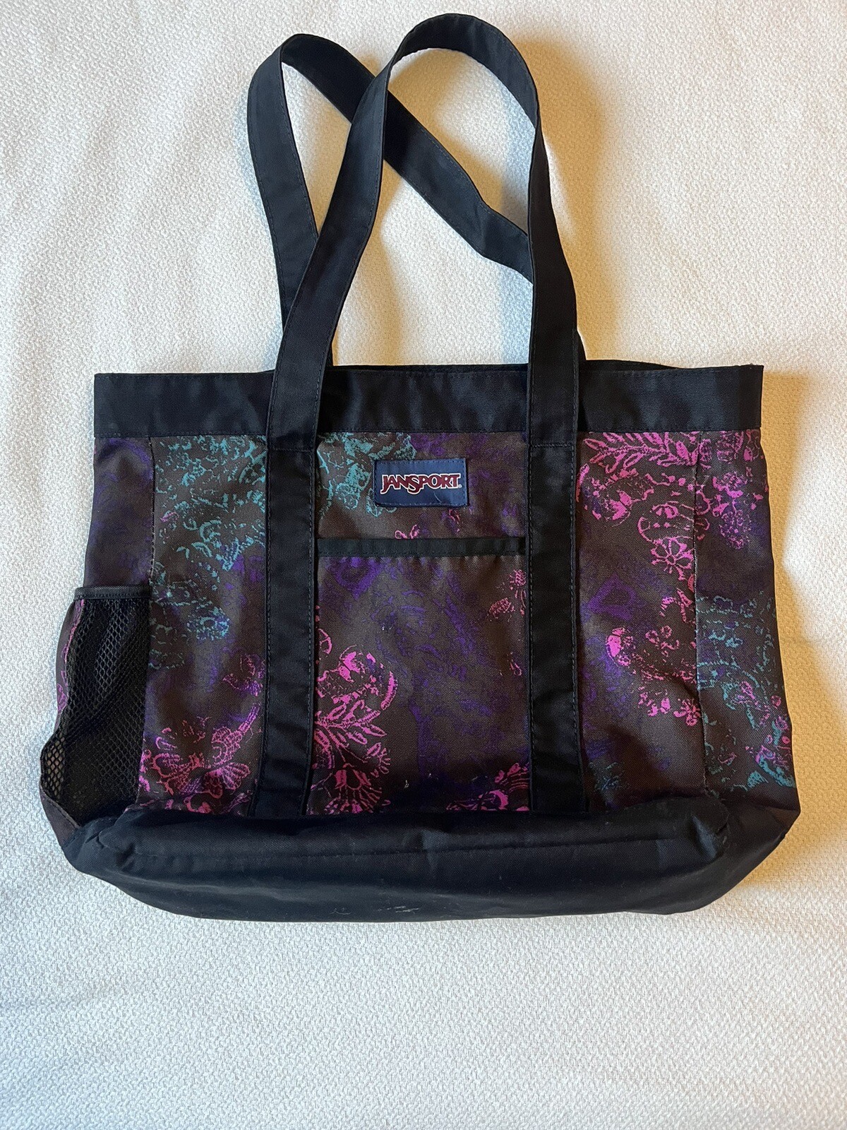 Jansport Tote Bag Purple With Pink Blue Accents