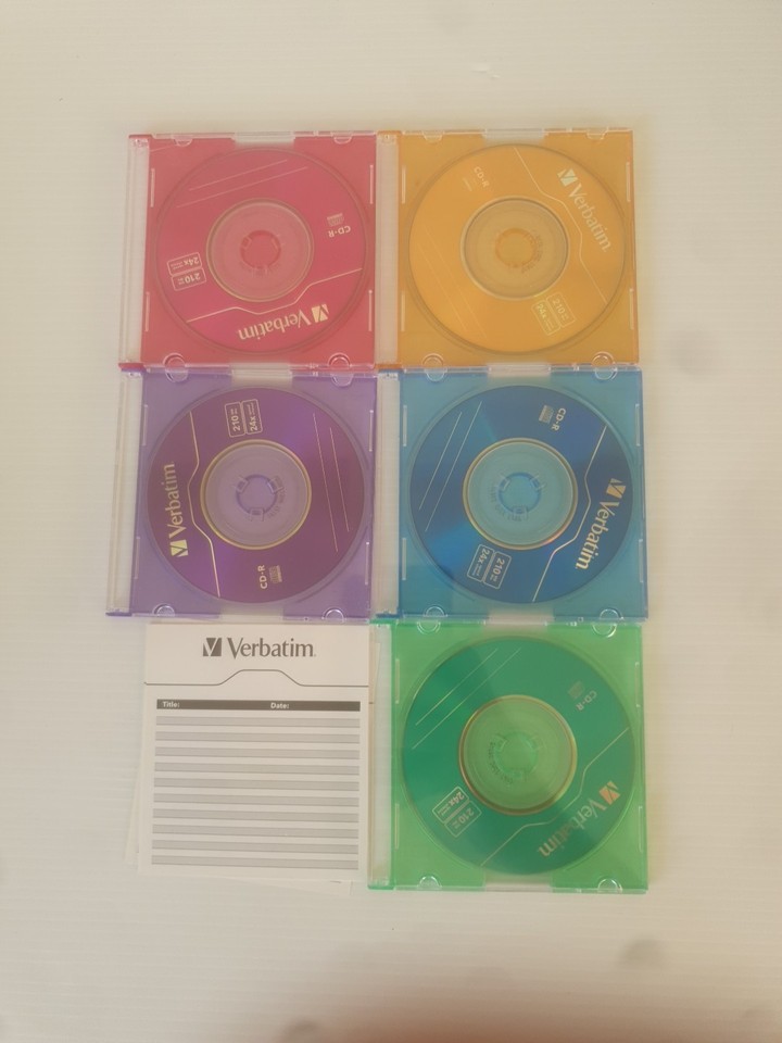 Lot 5 Mini CD-R VERBATIM Couleur - 210 Mb 8 cm Neuf | eBay